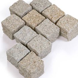 Seltra Natursteine Pflastersteine SOL RUSTIQUE+ Granit r&ouml;tlich-gelb-grau, 9x9x9 cm, 1 Pack