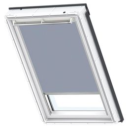 Velux Sichtschutzrollo Uni Blau 9050, S08, GGU,Solar,Velux,wei&szlig;e Schiene