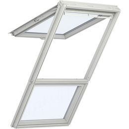 Velux Dachfenster Lichtl&ouml;sung GPL GIL LICHTBAND Holz wei&szlig; lackiert ENERGIE PLUS Klapp-Schwingfenster, 78x118/92 cm (MK06)