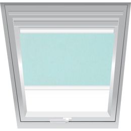 Roto Sichtschutzrollo T&uuml;rkis 2-R23, 74x140 cm (7/14), Elektro,R65,Roto,wei&szlig;e Schiene