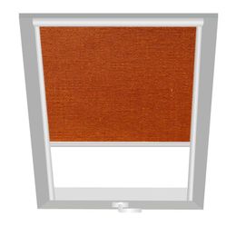 Wellker Verdunkelungsrollo Orange 1607, 94x118 cm (9/11), Manuell,R35,Roto,wei&szlig;e Schiene