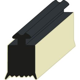 thyssenkrupp ALWO EPDM Rippendichtung 132522 schwarz 10 mm coextrudiert Montageprofil, 15 m