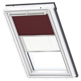 Velux Verdunkelung Plus DFD Manuell Uni Dunkelbraun/Wei&szlig; 4559, M04, Aluminiumschiene,GGU,Manuell,Velux