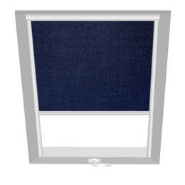 Wellker Verdunkelungsrollo Blau 1605, 94x118 cm (9/11), Manuell,R35,Roto,wei&szlig;e Schiene