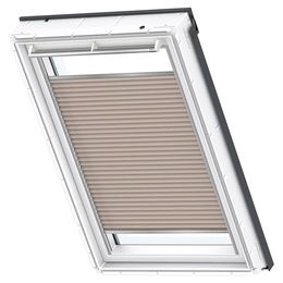 Velux Wabenplissee Uni Beige 1155, UK10, GGU,Manuell,Velux,wei&szlig;e Schiene
