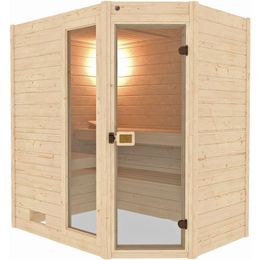 Weka Sauna Ecksauna VALIDA Sparset inklusive Ofen und Zubeh&ouml;r, mit 4,5 kW BioS Ofen