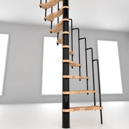 Minka Spindeltreppe Suono Buche schwarz Wendeltreppe, 120x68 cm