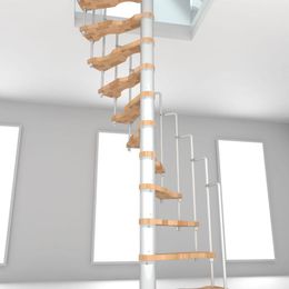 Minka Spindeltreppe Suono Buche wei&szlig; Wendeltreppe, 140x78 cm
