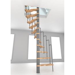 Minka Spindeltreppe Suono Buche grau Wendeltreppe, 120x68 cm