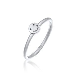 Elli Damen Fingerring &raquo;Smiling Pinky Ring 925 Silber&laquo; silber