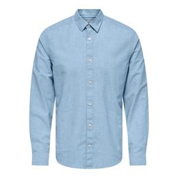 Only & Sons Only & Sons Herren ONLY & SONS Langarmhemd &raquo;ONSCANTLEY LIFE LS SOLID LINEN SHIR OTL&laquo; blau XS, N-Gr