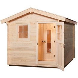 Weka Saunahaus MIKKELI Sparset natur, mit 7,5 kW BioS Ofen