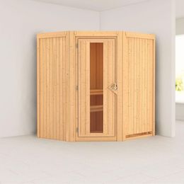 Karibu Sauna Taurin, ohne Dachkranz, Ganzglast&uuml;r,graphit