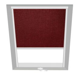 Wellker Verdunkelungsrollo Bordeaux-Rot 1614, 55x98 cm (CK04), GGU,Manuell,VELUX,wei&szlig;e Schiene