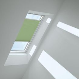 Velux Plissee Moosgr&uuml;n 1280, UK08, GGU,Manuell,Velux,wei&szlig;e Schiene