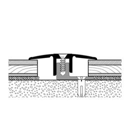 PARKETTFREUND &Uuml;bergangsprofil PF 388 TS Alu eloxiert Edelstahl Schraub- und Clicksystem &Uuml;bergangsschiene grau, 90 cm