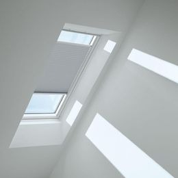 Velux Plissee Grau 1282, MK10, Elektro,GGU,Velux,wei&szlig;e Schiene
