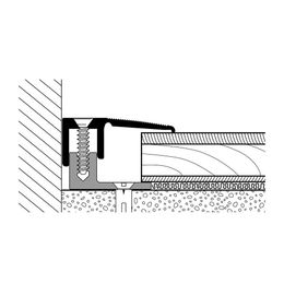 PARKETTFREUND Abschlussprofil PF 387 TS Alu eloxiert Edelstahl Schraubsystem Abschlussschiene grau, 90 cm