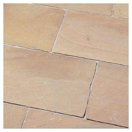 Seltra Natursteine Terrassenplatten MANDRA CLASSIC satiniert Sandstein gelb-hellbeige, 60x40x3 cm