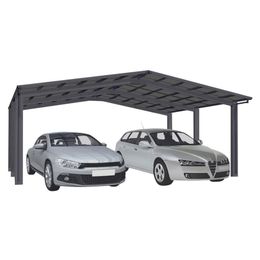 XIMAX Aluminium Carport Linea M Schwarz Unterstand, 75 kg/m&sup2;, 4954 mm,5456 mm