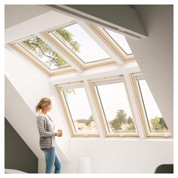 Velux Dachfenster Lichtl&ouml;sung PANORAMA Kunststoff THERMO wei&szlig; 2x2 Fenster, 78x118 cm (MK06)
