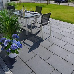 KANN Terrassenplatte Madison midnight black geschliffen & kugelgestrahlt, 80x40x3,6 cm