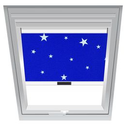 Roto Verdunklungsrollo Sterne-Marinen-Blau 3-V62, 54x118 cm (5/11), 617,Aluminiumschiene,Manuell,Roto