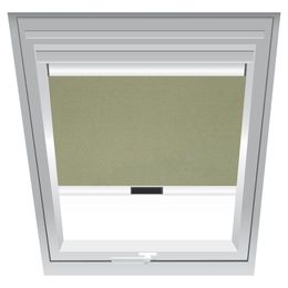 Roto Verdunklungsrollo Braunbeige 1-V04, 65x112 cm (6/11), Manuell,R85 SR,Roto,wei&szlig;e Schiene