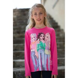 Top Model Topmodel M&auml;dchen TOPModel Langarmshirt &raquo; Langarmshirt&laquo; mit extra gro&szlig;em, coolem Frontmotiv pink 152