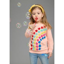 Kidsworld Damen Kidsworld Sweatshirt &raquo;Sweatshirt Herz-Applikation&laquo;, mit Stickereien und Badges, Rundhalsausschnitt, Basic Passform 128/134