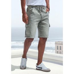 John Devin Herren Shorts &raquo;Bermuda, kurze Jogger Pants&laquo; mit Cargotaschen, knielang, elastische Schlupf-Bermuda gr&uuml;n XXL (60/62), N-Gr