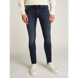 Calvin Klein Jeans Herren Stretch-Jeans &raquo;SKINNY&laquo; Coinpocket, Logostickerei schwarz 32, L&auml;nge 30