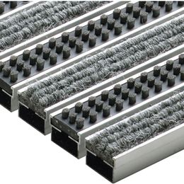 Aco Vario 2.0 Matte Rips mit Cassettenb&uuml;rsten Hellgrau f&uuml;r Schuhabstreifer Outdoor, 60x40 cm