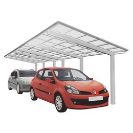 XIMAX Aluminium Carport Linea Tandem Edelstahl-Optik Unterstand, 75 kg/m&sup2;, 2726 mm,9826 mm
