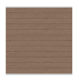TraumGarten WPC-Sichtschutzzaun Rundum-Sorglos-Paket CLASSIC Mandel/Silber Sichtschutz Steckzaun Lamellenzaun, Aufd&uuml;beln, 7,31 m