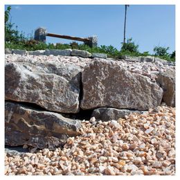GSH Mauersteine Naturstein Gartenmauer Muschelkalk braun-grau, 750 kg, 1 Pack