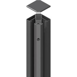 TraumGarten Sichtschutzzaun SYSTEM Eck-Klemmpfosten Anthrazit, 192,5 cm
