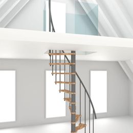 Minka Spindeltreppe Suono Smart Buche grau Wendeltreppe, 120x68 cm