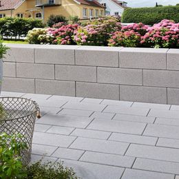 KANN Gartenmauer Vios grau Mauersteine Gro&szlig;, Endelement