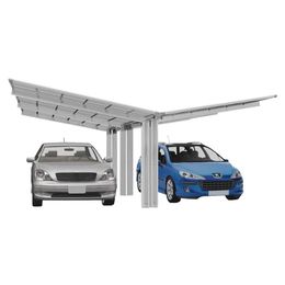 XIMAX Aluminium Carport Linea Y Edelstahl-Optik Unterstand, 75 kg/m&sup2;, 4954 mm,5477 mm
