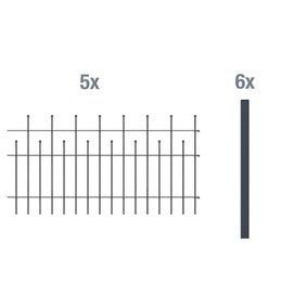 Alberts Zaun-Grundset Madrid anthrazit-metallic Stahlzaun, 73,5 cm, Aufschrauben