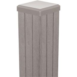 GroJa Torpfosten inkl. Kappe Bi-Color Sand WPC, 240 cm