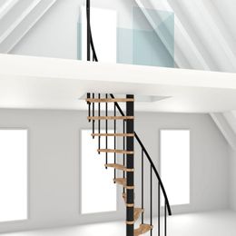 Minka Spindeltreppe Suono Smart Buche schwarz Wendeltreppe, 120x68 cm