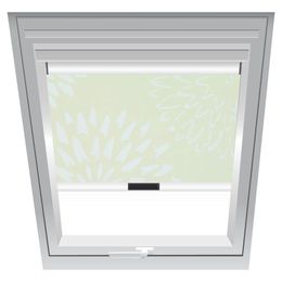 Roto Verdunklungsrollo Blumen-Beige 3-V51, 94x160 cm (9/16), 647 Kunststoff,Manuell,Roto,wei&szlig;e Schiene
