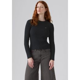 Levi's Levi's Damen Rundhalspullover &raquo;RIB CREW SWEATER&laquo; Geripptes Strickmuster grau L (40)