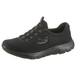 Skechers Damen Slip-On Sneaker &raquo;Summits&laquo; Slipper, Freizeitschuh, Komfortschuh mit Gummizug schwarz 39