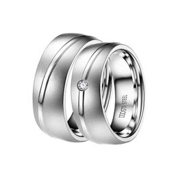 DOOSTI Unisex DOOSTI Trauring &raquo;Schmuck Geschenk Edelstahl Trauring Ehering Partnerring LIEBE&laquo; Made in Germany - wahlweise mit oder ohne Zirkonia 