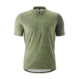 Gonso Herren Radtrikot &raquo;Adventure Jersey Halfzip M&laquo; Herren Fahrradtrikot kurzarm, R&uuml;ckentasche mit RV, Quick-Dry, Slim Fit gr&uuml;n S