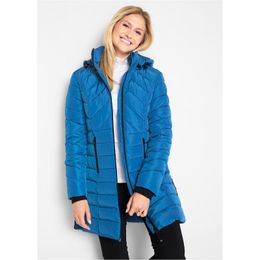 bonprix Damen bonprix Steppjacke &raquo;Winterjacke&laquo; mit Kapuze mit wattierter F&uuml;llung, mit abnehmbarer Kapuze, pflegeleicht blau 50