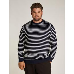 Tommy Hilfiger Big & Tall Tommy Hilfiger Big & Tall Herren Rundhalspullover &raquo;BT-ESSENTIAL COTTON CREW NECK-B&laquo; in Gro&szlig;en Gr&ouml;&szlig;en, Logostickerei blau XXL